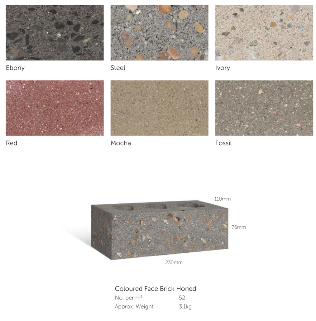 Coloured Face Brick Honed - Central West Bricks
